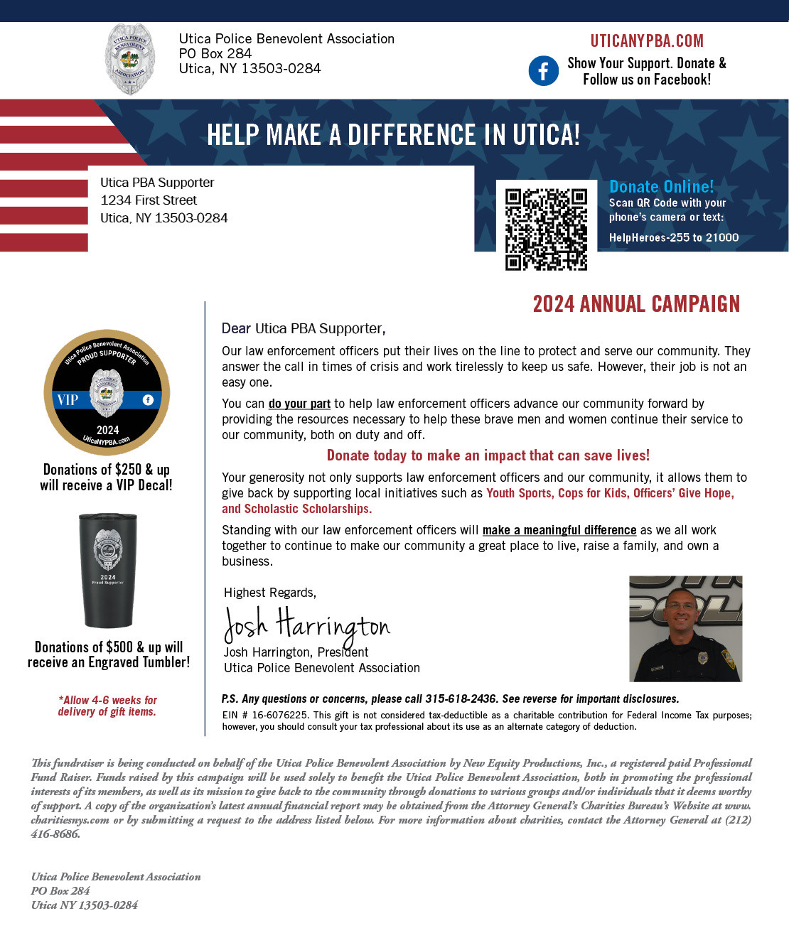 Utica Police Benevolent Association - Donate Now!